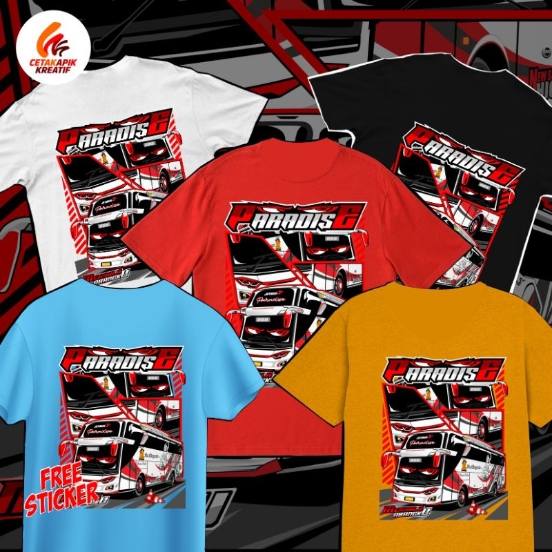 Jual (free sticker + ganci)KAOS BUS PARADISE STROBO MATA HARYANTO ...