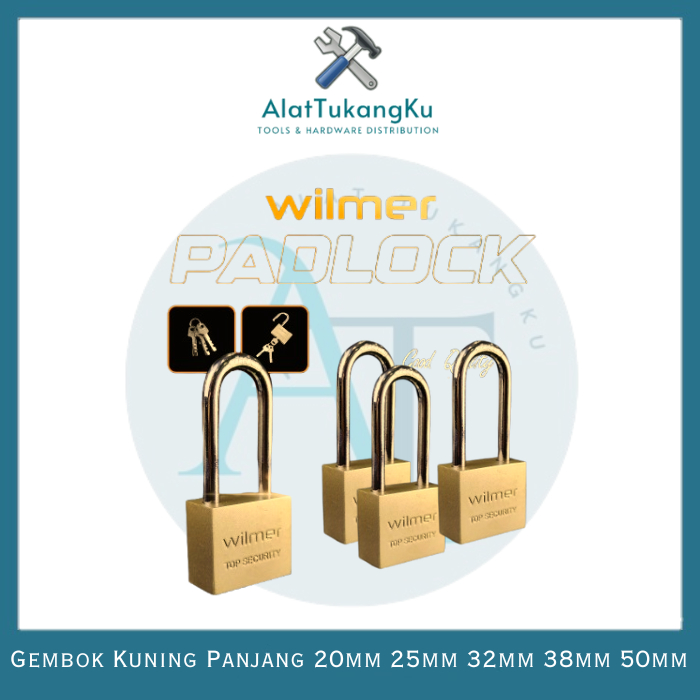 Jual Wilmer gembok Panjang kuning slot kunci bawah 20mm 25m 32mm 38mm ...