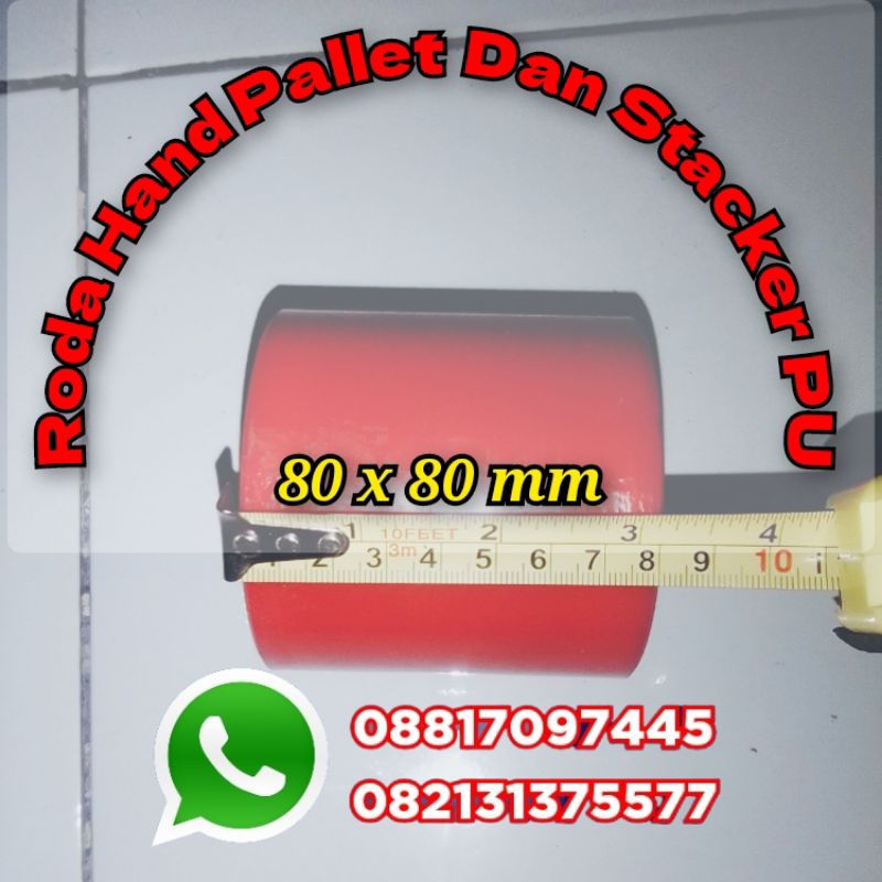 Jual Roda Hand Pallet Ukuran 80 x 80 mm Poliuretan PU Merah | Shopee ...