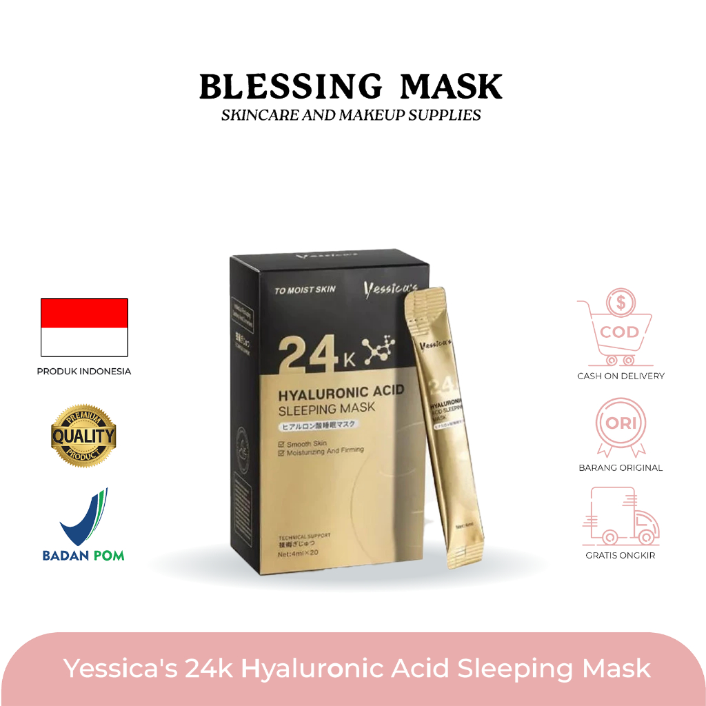 Jual Yessica Sleeping Mask : isi 20 Sachet | Yessica's 24k Hyaluronic ...