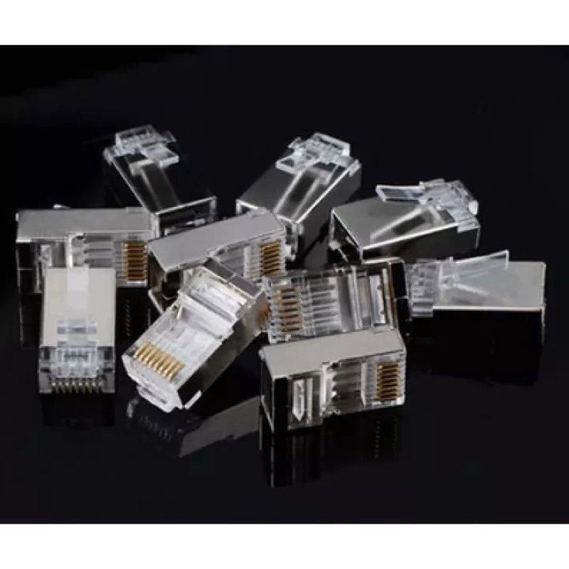 Jual Connector modular plug rj45 eyota cat 6 ftp shield 50pc - Konektor lan rj-45 cat6 besi ...