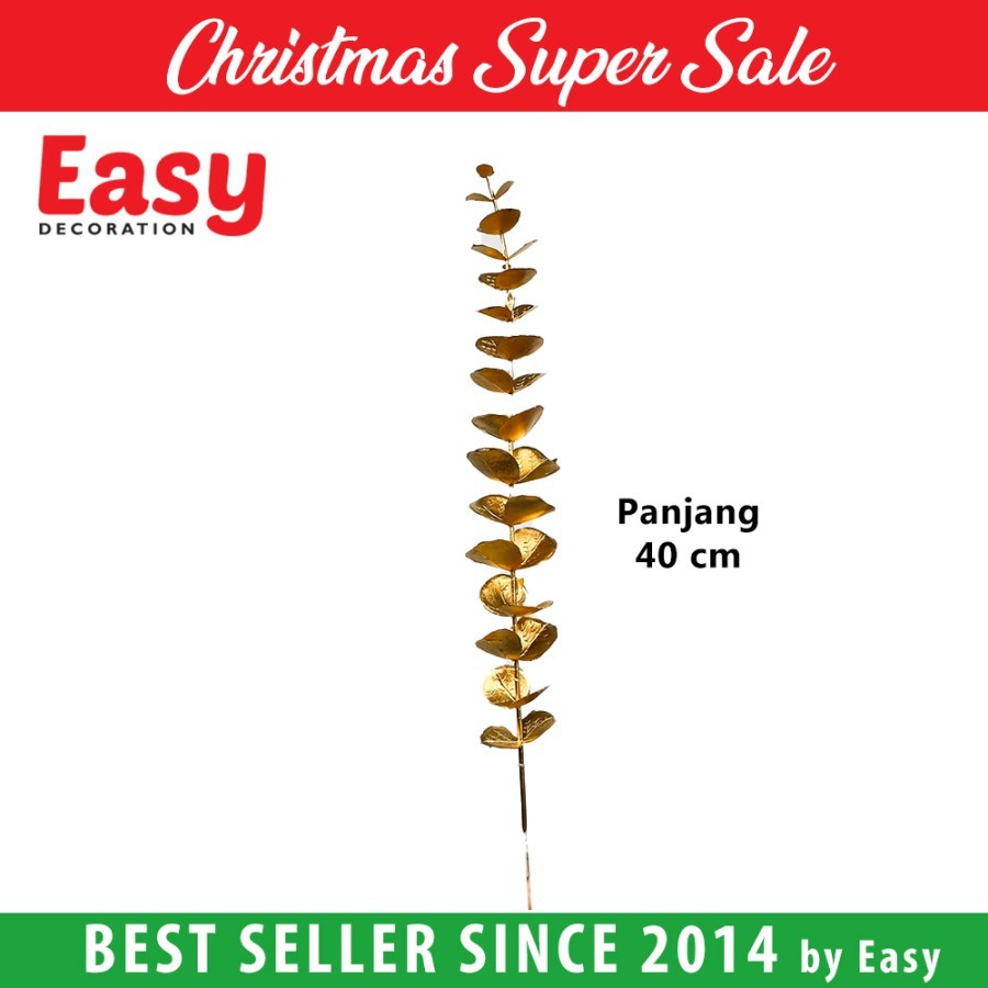 Jual EASY DECORATION Daun Gold Artificial Dekorasi Imlek Emas Golden ...