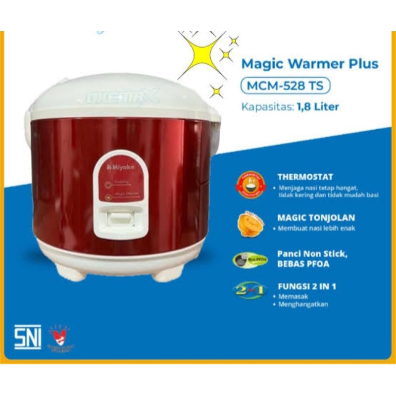 Jual Rice cooker Magicom miyako mcm 528 TS, penanak nasi miyako mcm ...