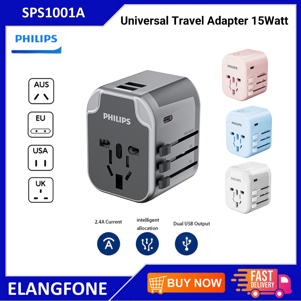 Jual Philips SPS1001A Universal Travel Adapter 15Watt All In One ...