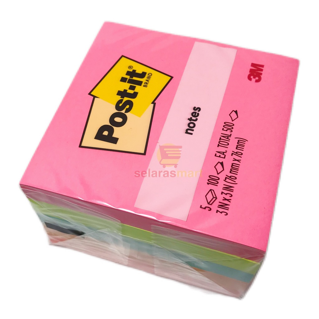 Jual 3M - Post It Sticky Notes 654-5AN Memo Mix 5 Warna - Pack | Shopee ...