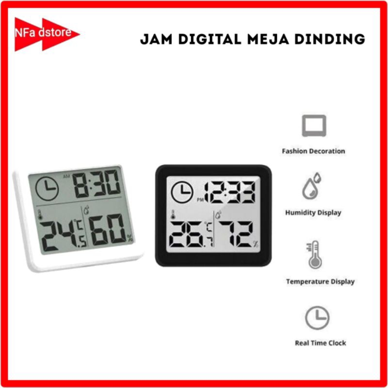 Jual Jam Digital Meja Dinding Thermometer Hygrometer Sensor | Shopee ...