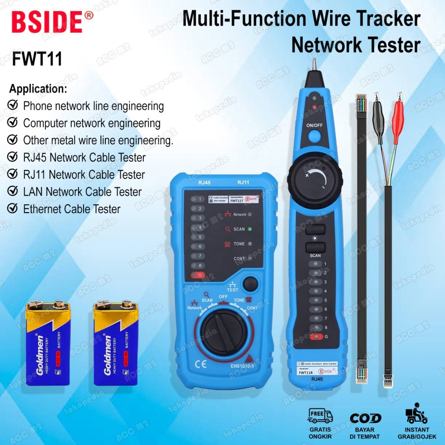 Jual Kabel LAN Tester Wire Tracker Network Locator RJ11 RJ45 - BSide ...