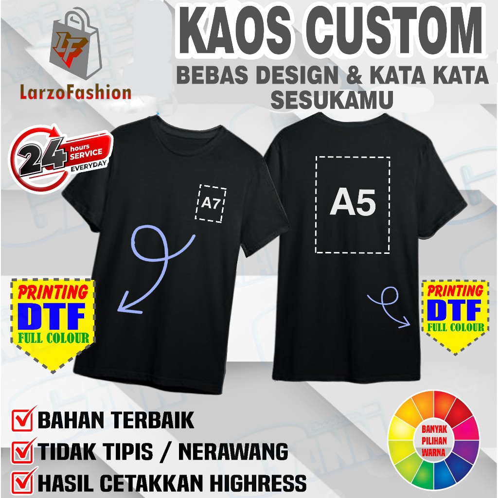 Jual LARZO FASHION - KAOS SABLON CUSTOM SATUAN DESAIN SENDIRI SUKA SUKA BISA FOTO/GAMBAR/TULISAN ...