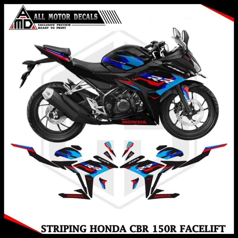 Jual Sticker Honda Cbr 150R Facelift K45N & K45G Livery Bmw Tri Color ...