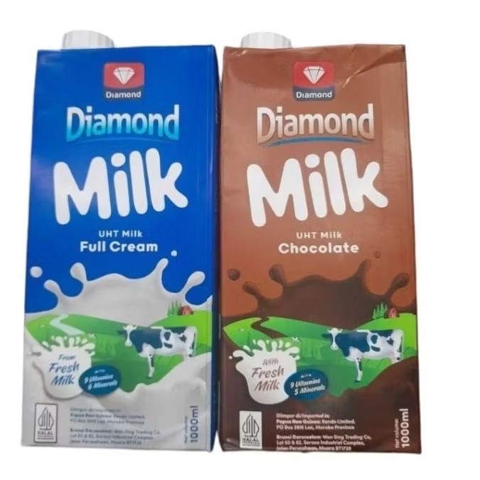 Jual Diamond Milk Susu UHT milk Full Cream / chocolate 1L 1liter | Shopee Indonesia