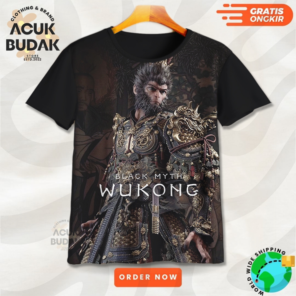 Jual Baju Kaos Anak Game Viral Black Myth Wukong V4 / Pakaian Anak Laki ...