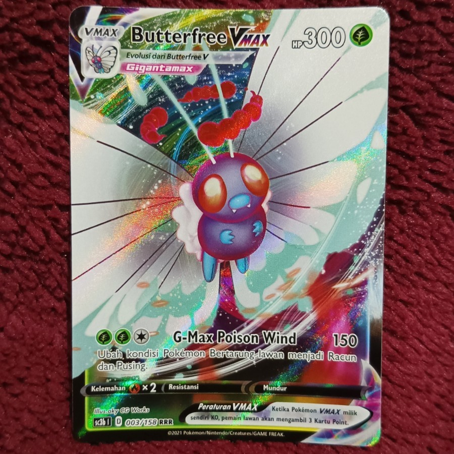 Jual Butterfree VMAX v max RRR - Pokemon TCG Indonesia foil holo | Shopee Indonesia