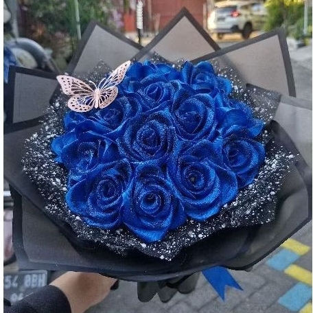Jual buket bunga pita satin/buket bunga pita satin gliter/buket bunga ...