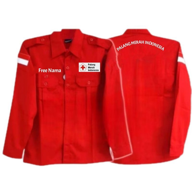Jual KEMEJA PMI PALANG MERAH INDONESIA FULL BORDIR LENGAN PANJANG ...