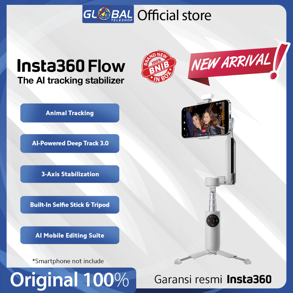 Jual Insta360 Flow Smartphone Stabilizer AI-Powered Auto Tracking Phone Gimbal | Shopee Indonesia
