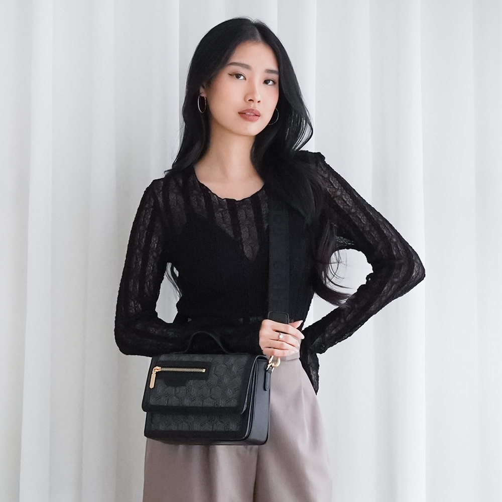 Jual Gobelini 1331 Fucio Flap Top Handle Cubical Bag | Shopee Indonesia