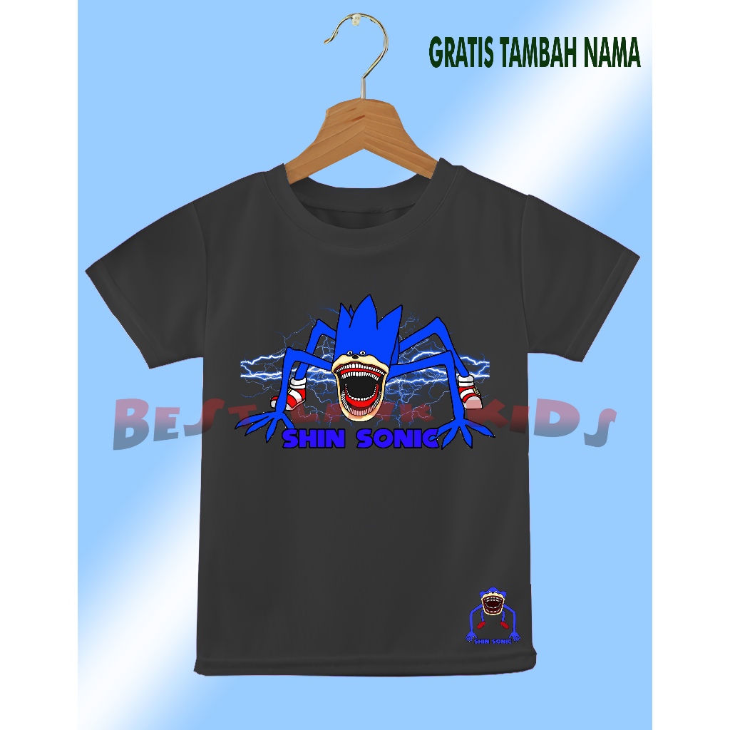 Jual Atasan Kaos Anak Shin Sonic Tapes Free Nama | Shopee Indonesia