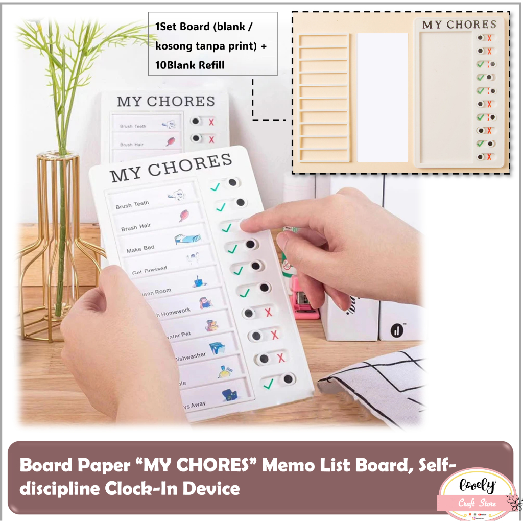 Jual LovelyCraftStore | C01 ~ My Chores Checklist Task Board Daily ...
