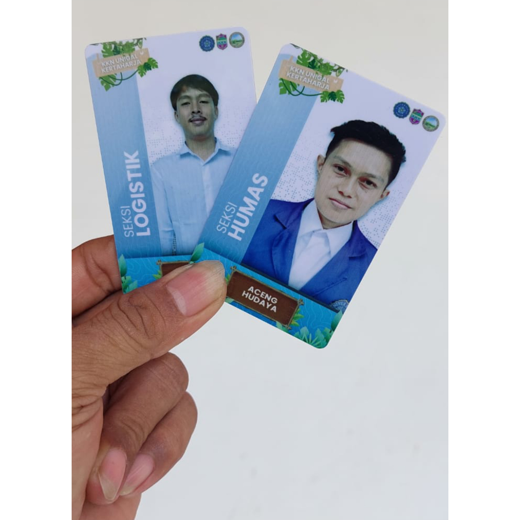 Jual name tag / id card cetak satu sisi bahan pvc anti pudar | Shopee ...
