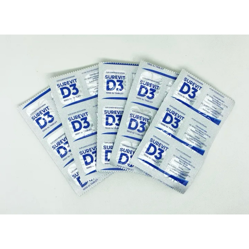 Jual Surevit D3 1000 IU Harga Perstrip Isi 6 Tablet / Untuk Memenuhi ...