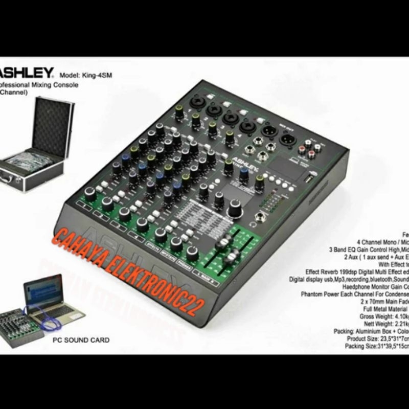 Jual Mixer Ashley King 4 SM Original Ashley King 4SM - 4 Channel | Shopee Indonesia