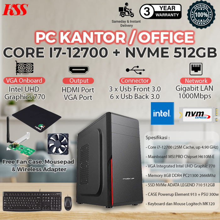 Jual [New] PC/Komputer Core i7 Gen Terbaru + NVME 512GB Bergaransi ...
