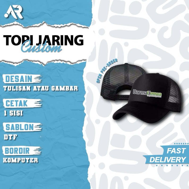 Jual Custom Topi Sablon atau Bordir | Sablon DTF | Bordir Komputer ...