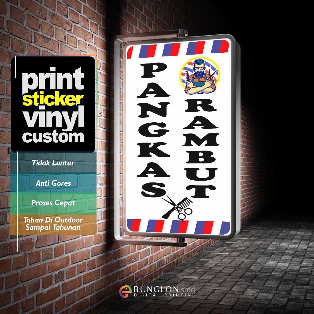 Jual PRINT CETAK STICKER PLANG PANGKAS RAMBUT CUSTOM DESAIN REQUEST ...