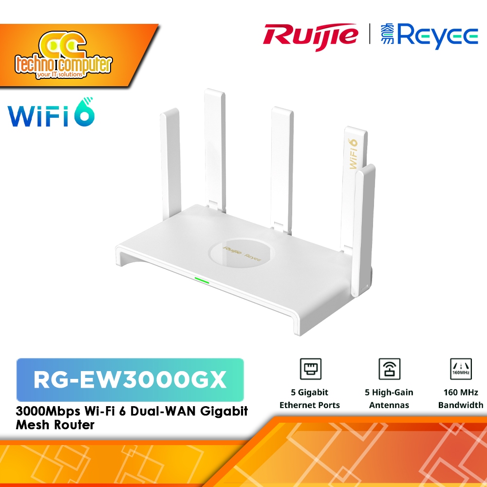 Jual ROUTER RUIJIE/REYEE RG EW3000GX 3000M Wi-Fi 6 Dual-WAN Gigabit ...