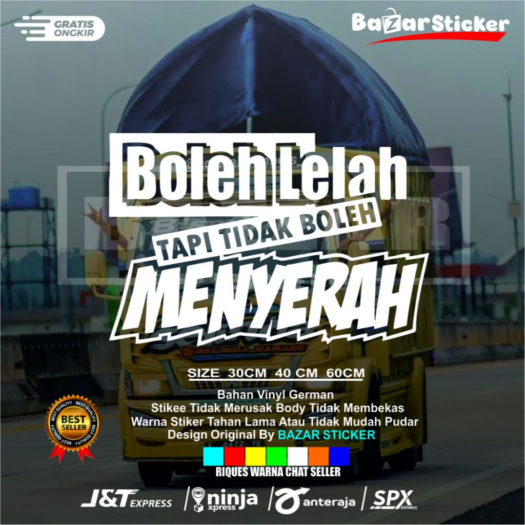 Jual stiker kata kata boleh lelah tapi tidak boleh menyerah sticker ...