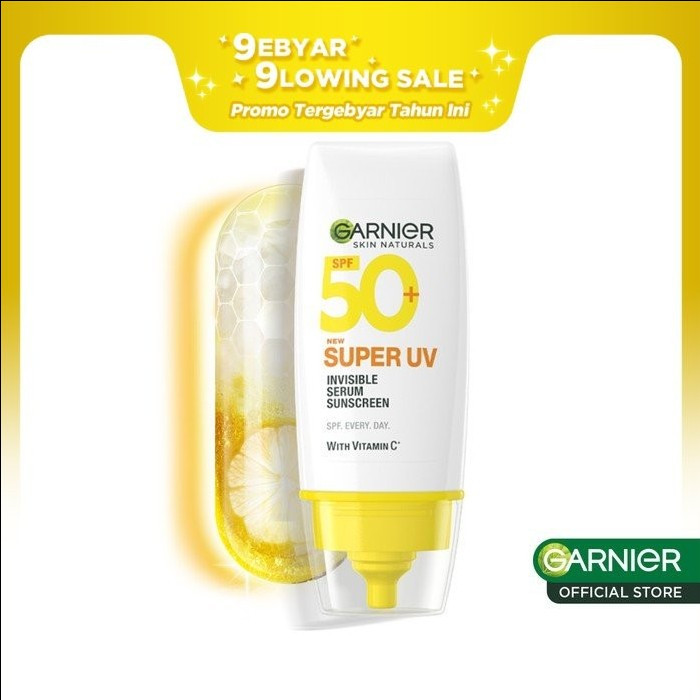 Jual GARNIER Super UV Invisible Serum Sunscreen SPF 50+ PA++++ Vitamin C 30ml | Shopee Indonesia