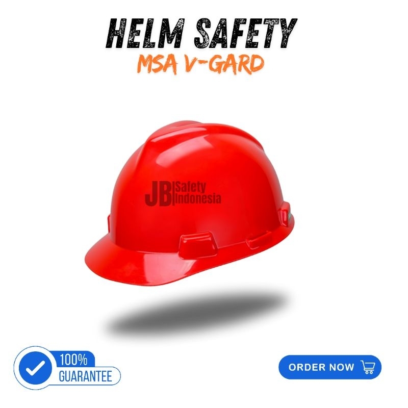 Jual HELM SAFETY MSA V-GARD WARNA MERAH STANDARD SNI LENGKAP FASTRACK ...