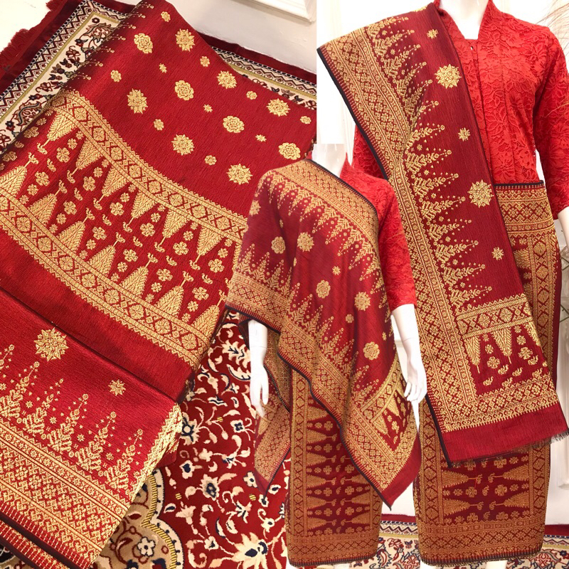 Jual SONGKET CANTIK MANIS MERAH GOLD TERBARU | Shopee Indonesia