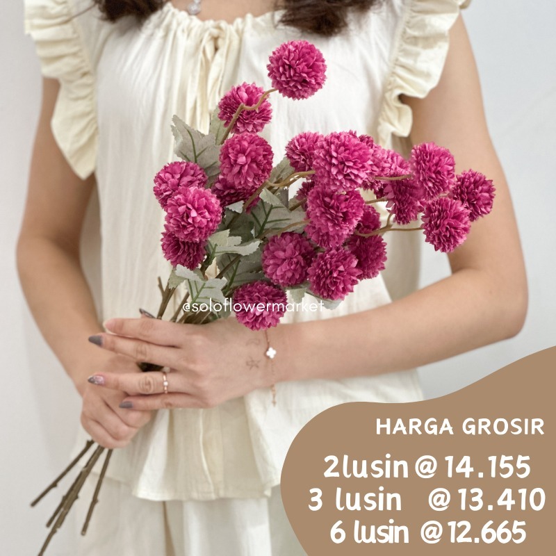 Jual TERMURAH PETITE POMPOM DANDELION Mum Artifisial Bunga Palsu Bunga ...