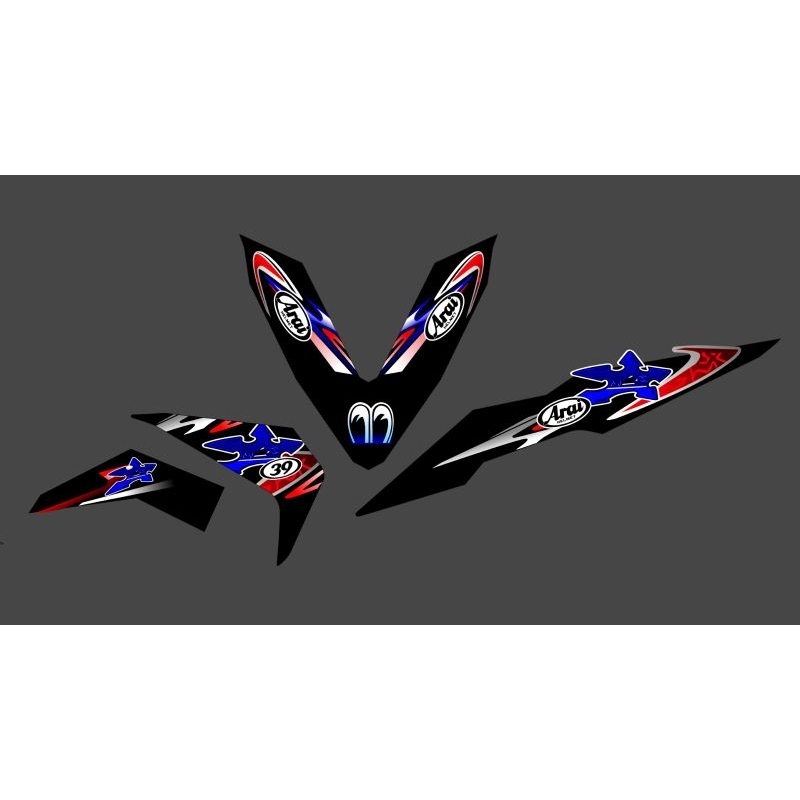 Jual striping sticker transparan beat new esp livery arai suriken ...