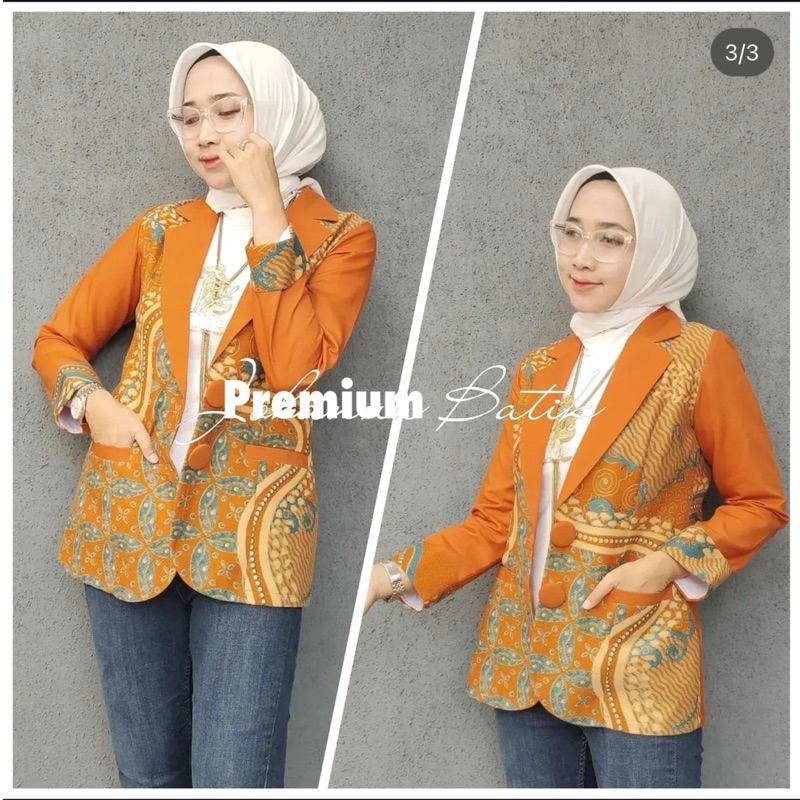 Jual BLAZER BATIK WANITA MODERN NEW | Shopee Indonesia