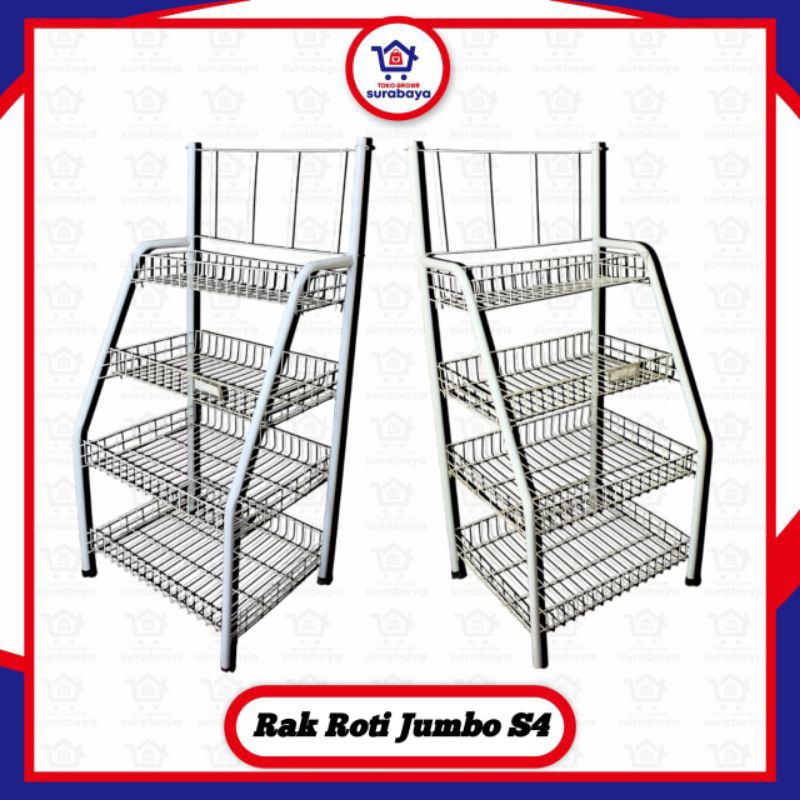 Jual Rak Roti Serbaguna Susun 4 / Rak Besi Anti Karat / Rak Keranjang ...