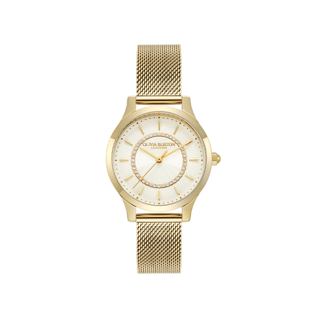 Jual Olivia Burton Signature Sunburst Texture Ivory Sunray Dial with GP ...