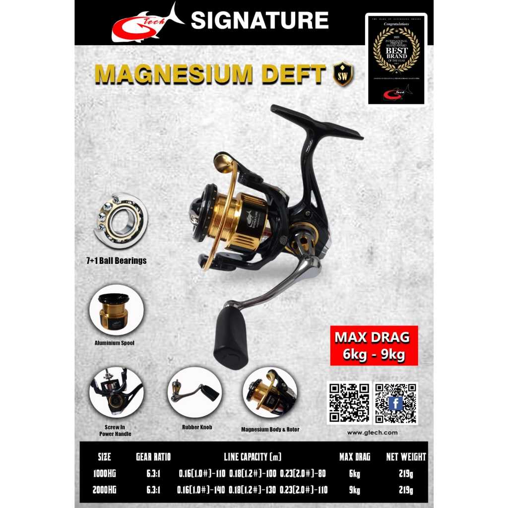 Jual Reel SPINNING GTECH SIGNATURE MAGNESIUM DEFT | Shopee Indonesia