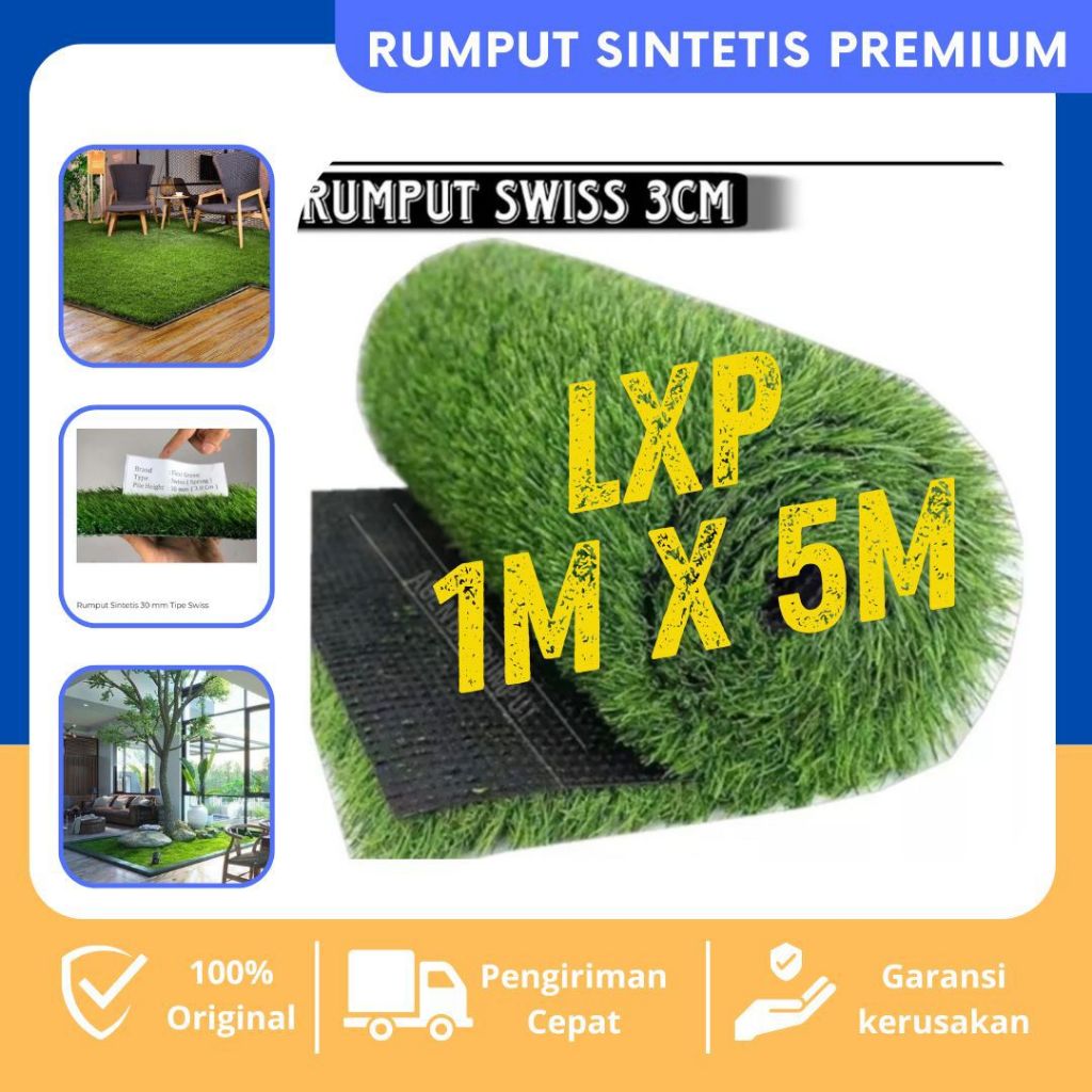 Jual Rumput sintetis (SWISS) Lebar 1M x Panjang 5M / Rumput sintetis ...