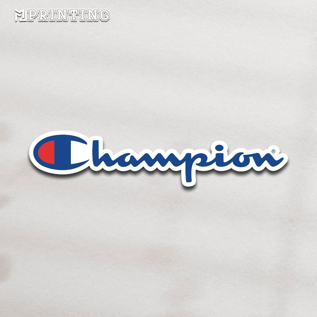 Jual sticker logo brand distro champions vinyl glossy stiker helm ...