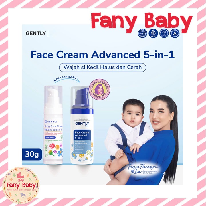 Jual GENTLY BABY FACE CREAM ADVANCED 5-IN-1 DENGAN 5X CERAMIDE DAN 8X ...