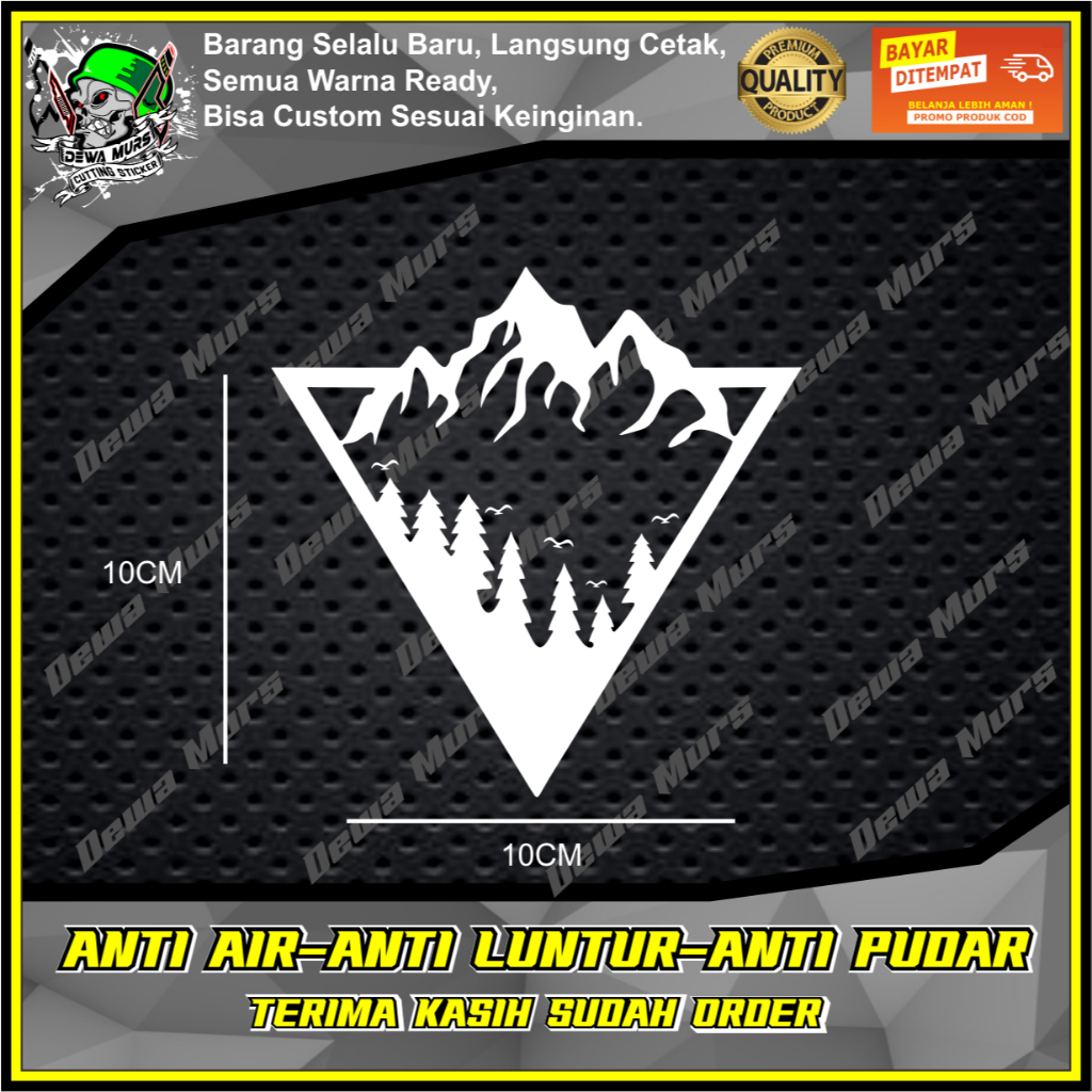 Jual Cutting Sticker SEGITIGA GUNUNG Sticker Cocok Buat Motor Dan Mobil ...