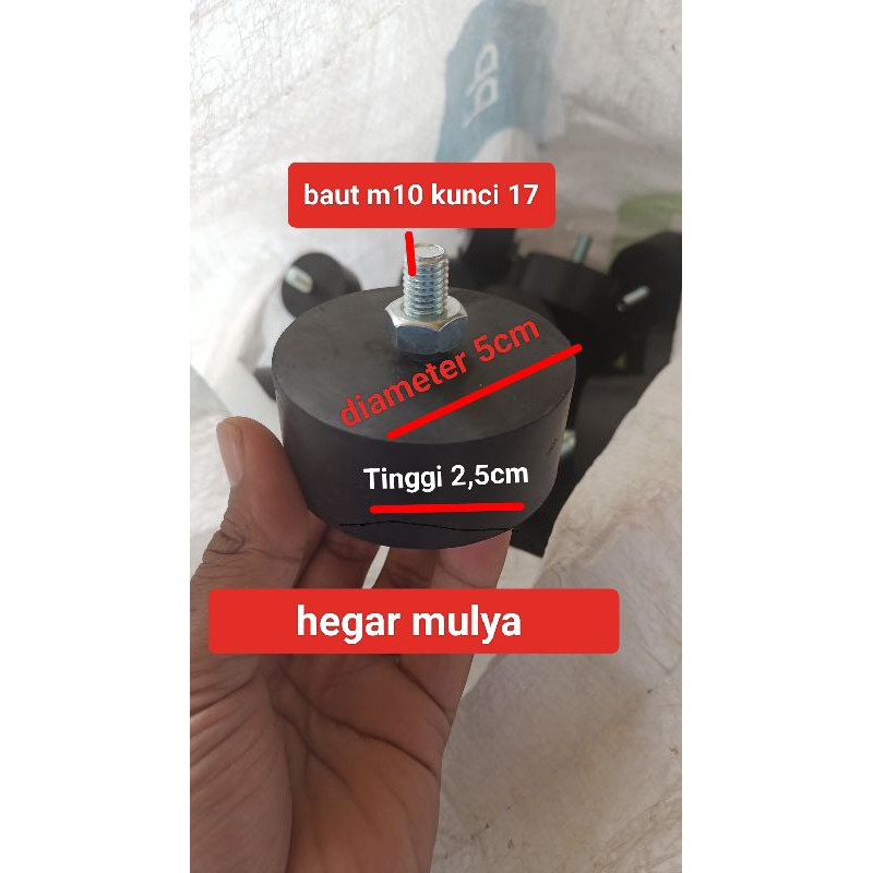 Jual KARET MOUNTING BAUT T2,5CM×D5CM BAUT M10 MONTING ENGINE RUBBER ...