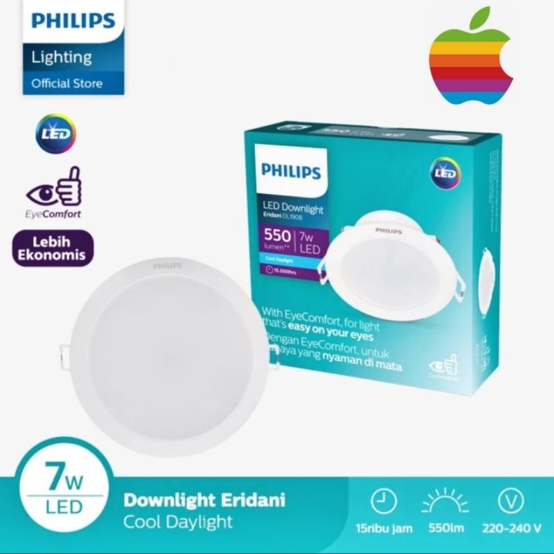 Jual Lampu Philips Eridani 7 W DL190B Putih - Led Downlight Philips Eridani Lampu Downlight ...