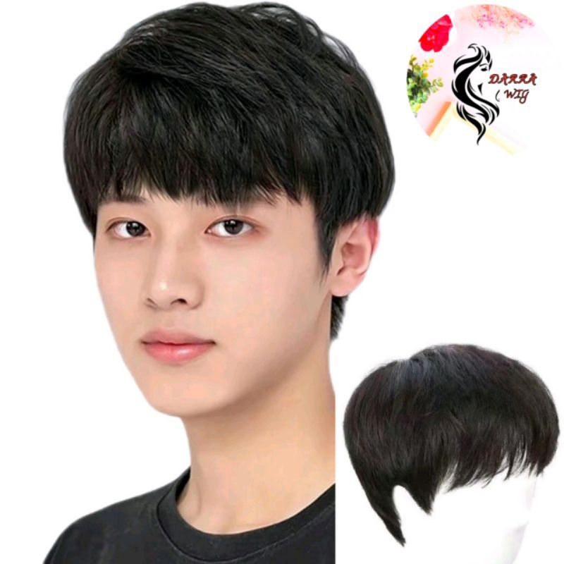 Jual WIG COWOK RAMBUT PALSU LURUS PENDEK VERSI KOREA PONI TAMPAN ...