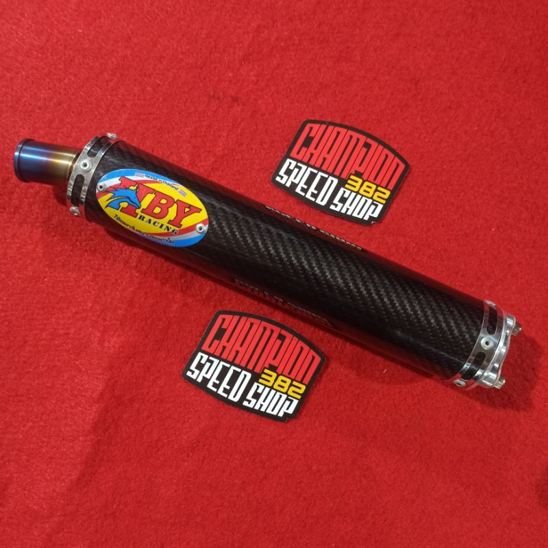 Jual Silencer Knalpot 2Tak 2 Tak 2T HBY Carbon Logo Kuning Kuda Biru ...