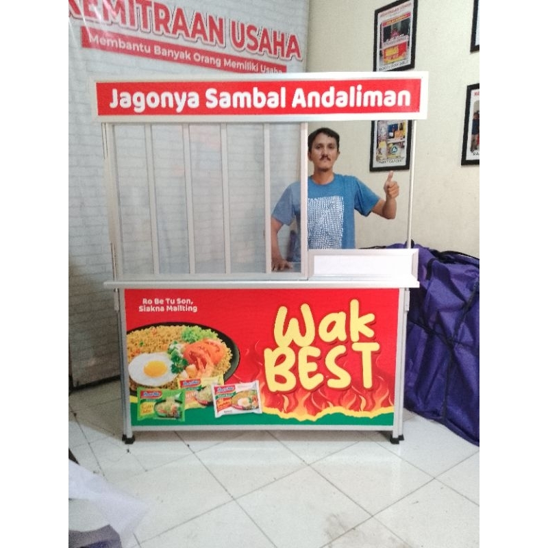 Jual Booth portable Meja Lipat Warmindo Kekinian Ukuran 1,5 Meter Bahan ...