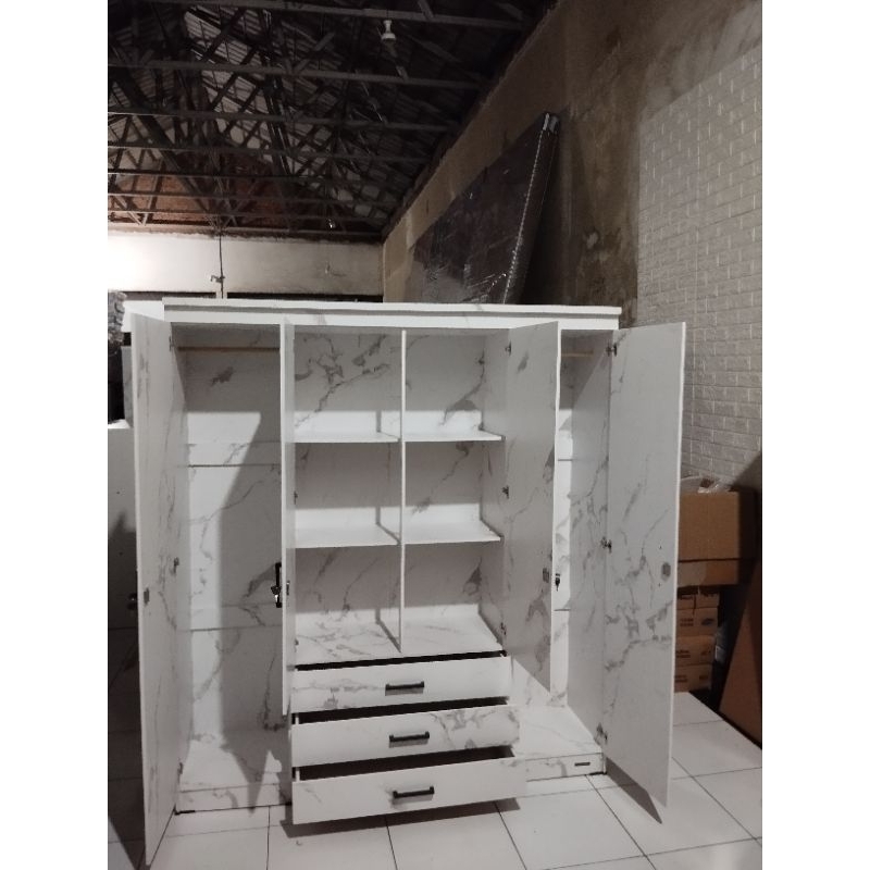 Jual lemari panel 4 pintu+2laci | Shopee Indonesia
