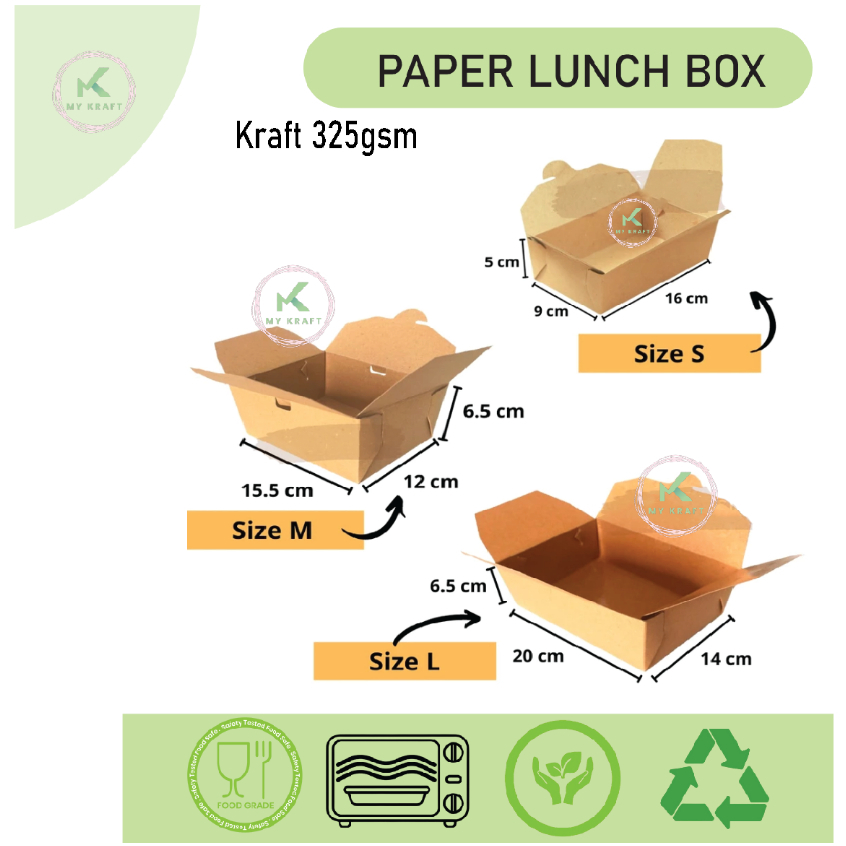Jual PAPER DELI BOX FOOD (MODEL 1 UKURAN S, M, L KRAFT 290 GSM & 325GSM ...